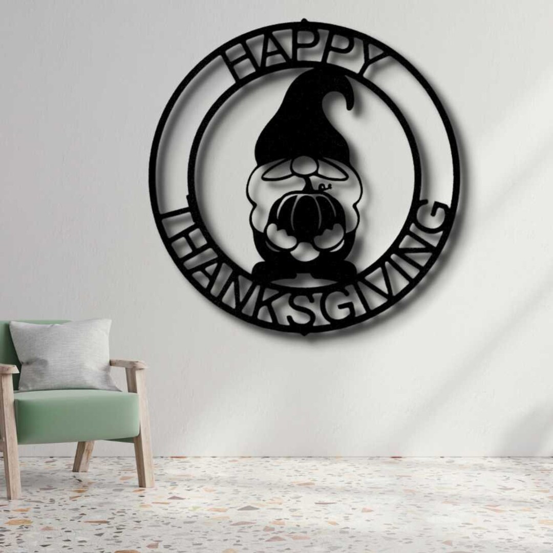 Custom Gnome Ring Monogram, Personalized Gnome Metal Art, Christmas ...