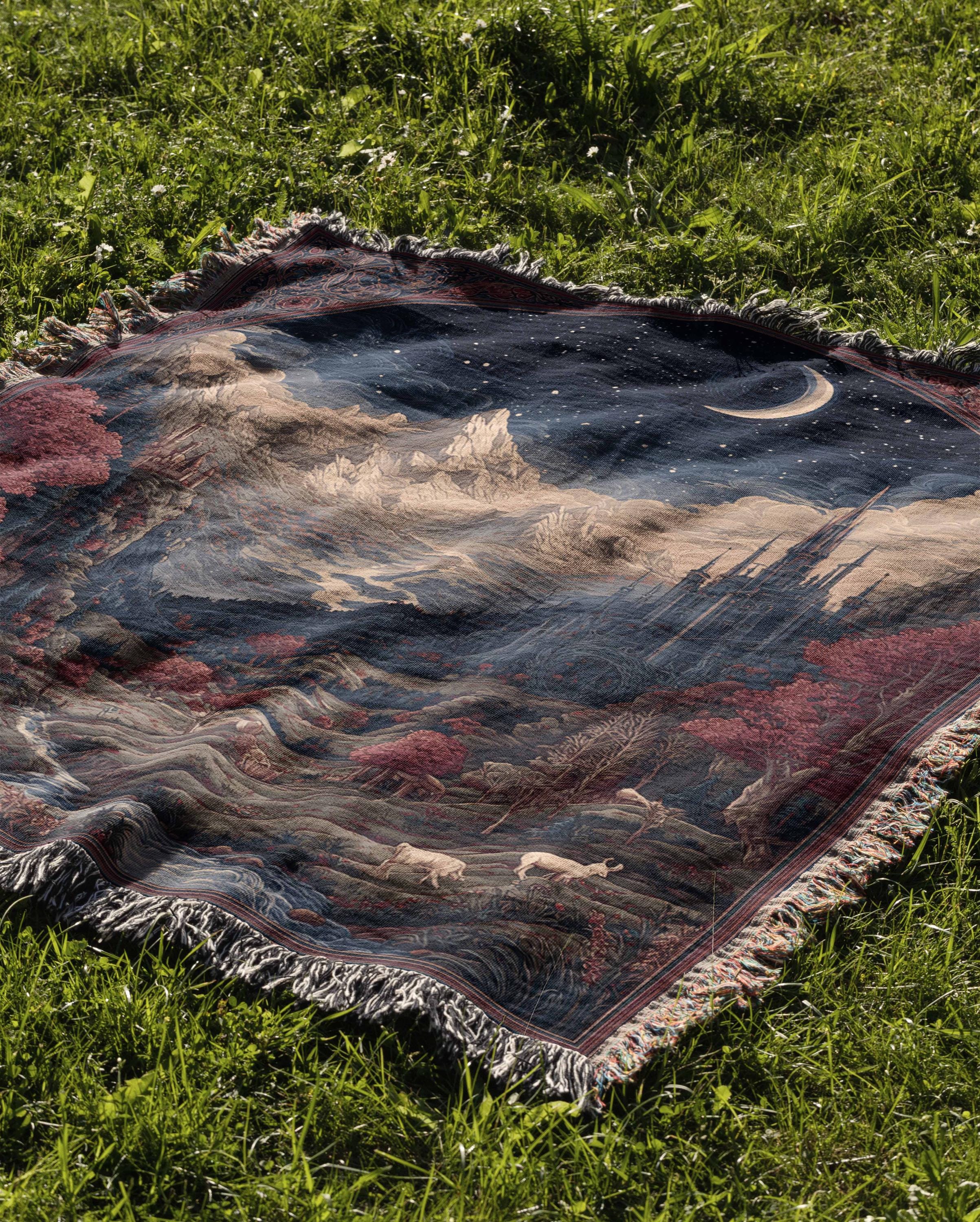 Medieval Castle Woven Blanket, Medieval Themed Throw, Wildly Woven ...