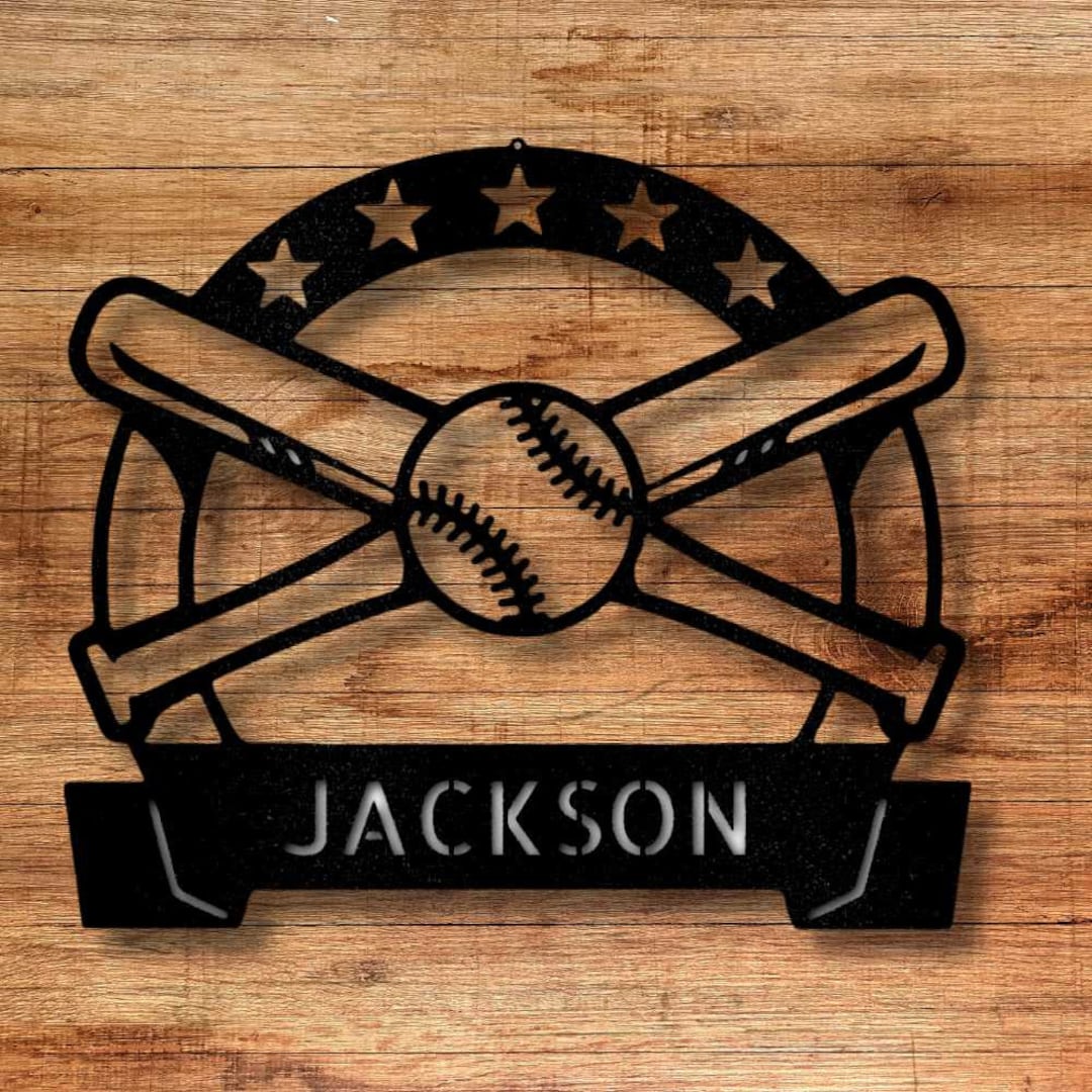 Personalized Baseball Metal Sign Custom Metal Art Last Name - Etsy