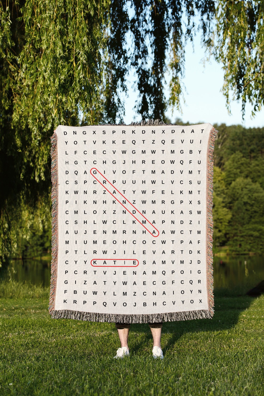 Personalized Woven Blanket, Word Search Puzzle Blanket, Family Name ...