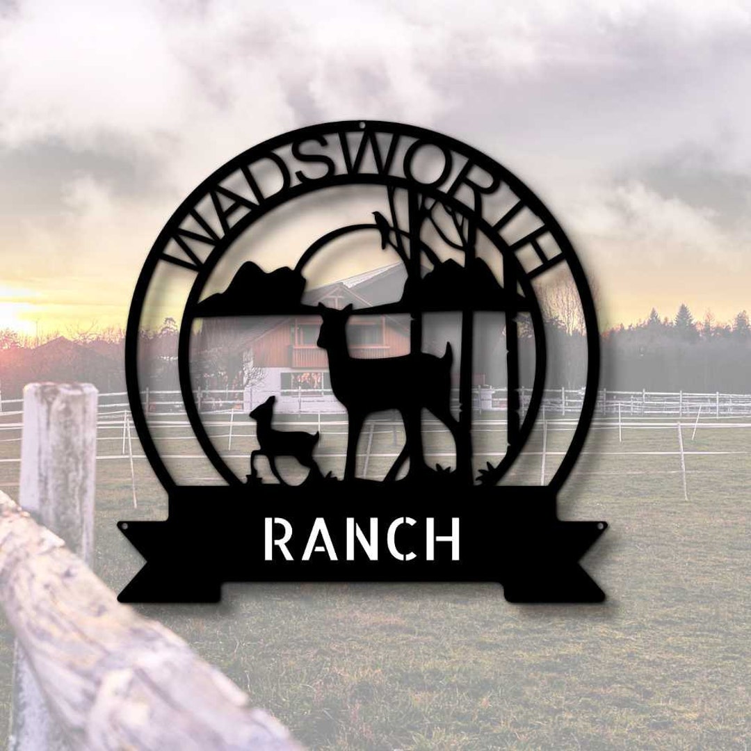 Personalized Family Name Ranch Metal Sign, Farmhouse Décor, Outdoor ...