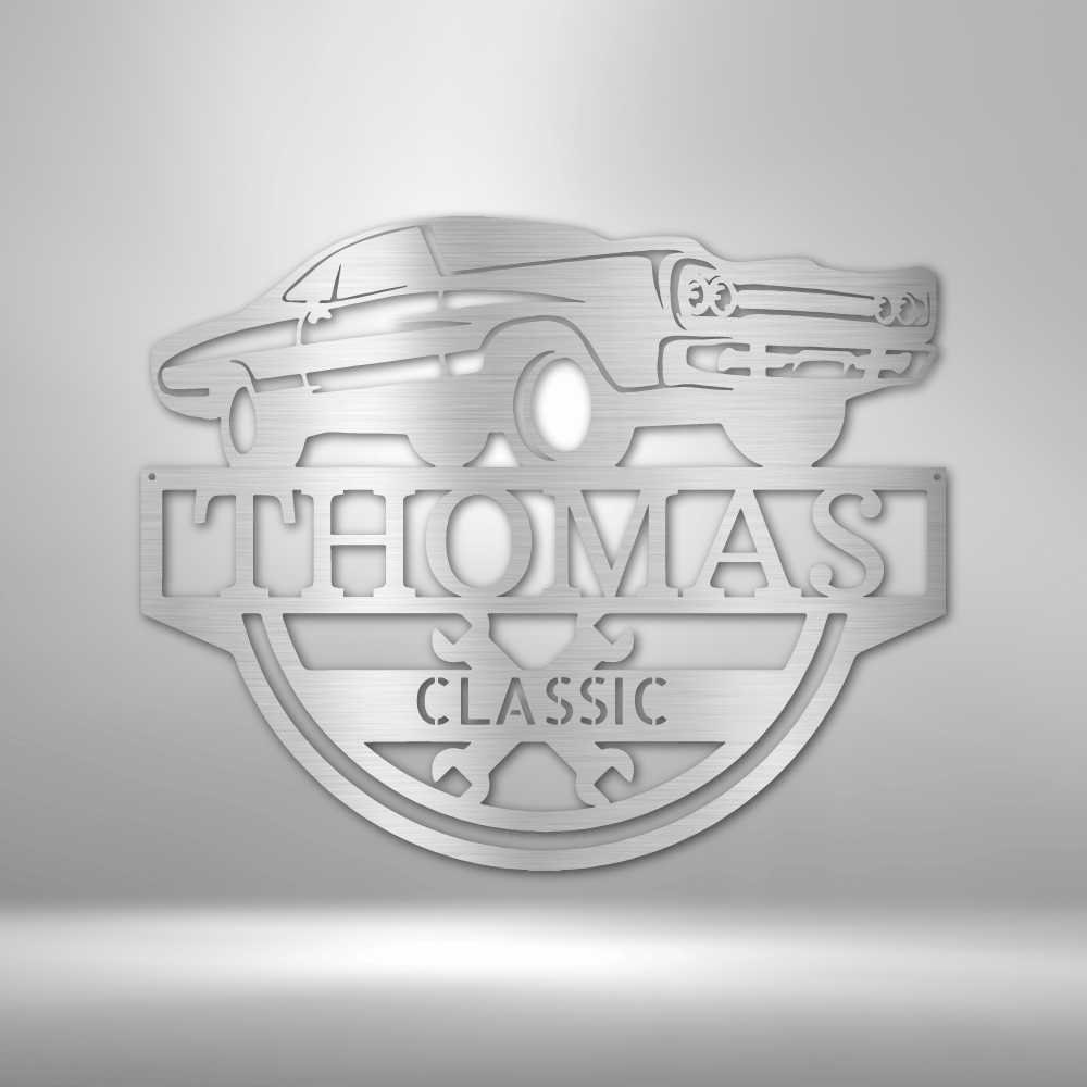 Personalized Garage Metal Sign, Classic Car Collection Metal Sign ...