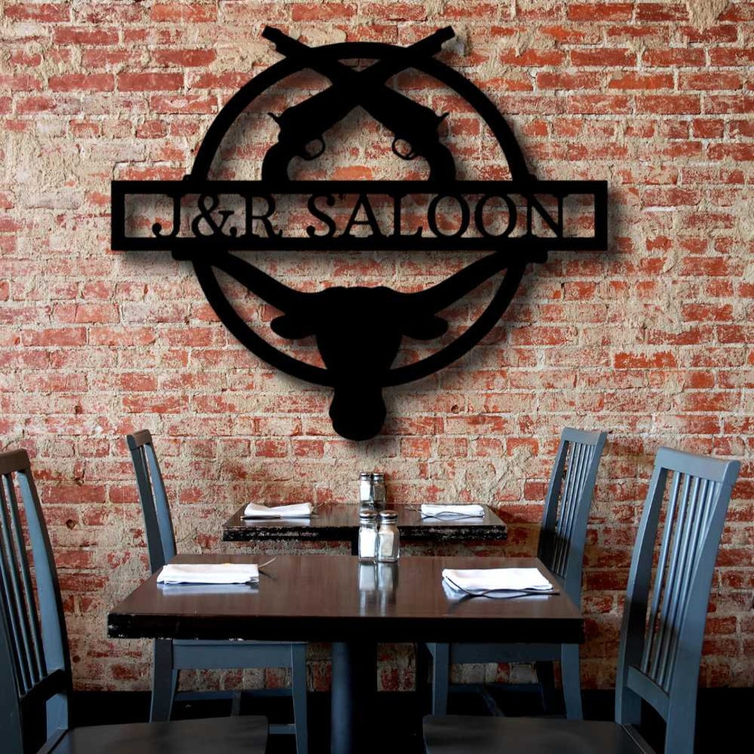 Personalized Saloon Metal Sign, Custom Wild West Style Saloon Gift for ...