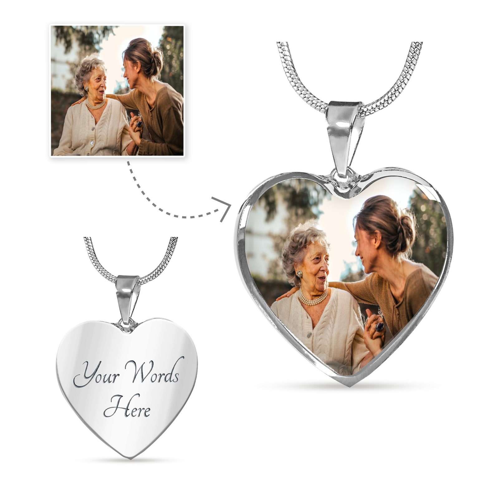 Loss of Loved One Necklace Sympathy Picture Necklace Loss of - Etsy