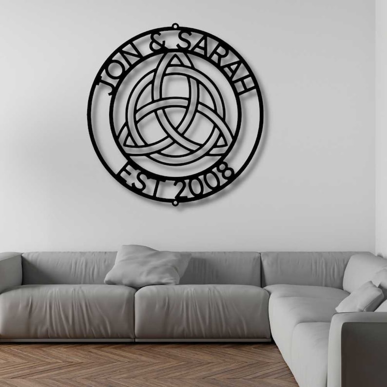 Celtic Knot Custom Metal Wall Sign, Personalized Couple’s Name Metal ...