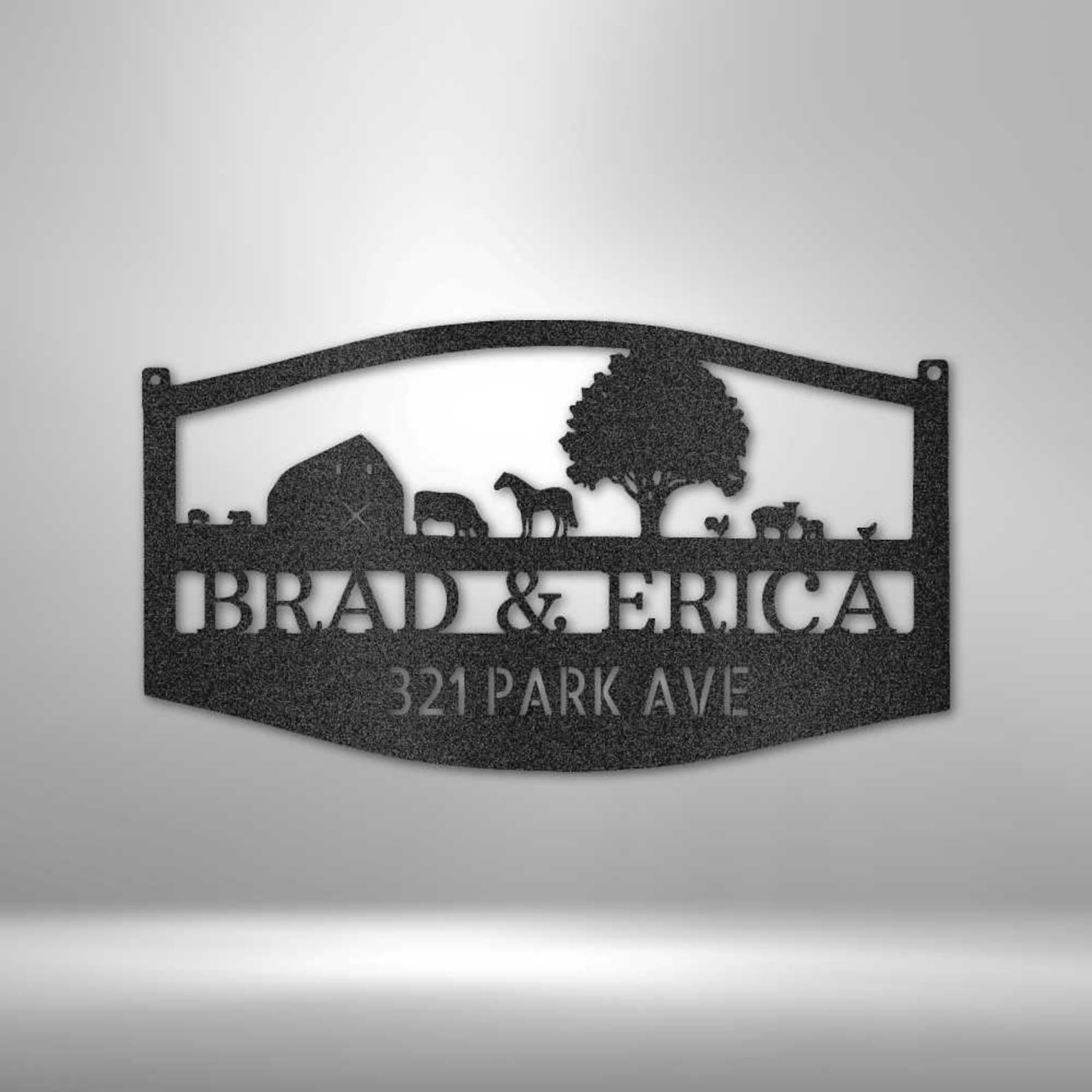 Personalized Farm Metal Sign, Custom Family Name Plaque, Metal Address ...