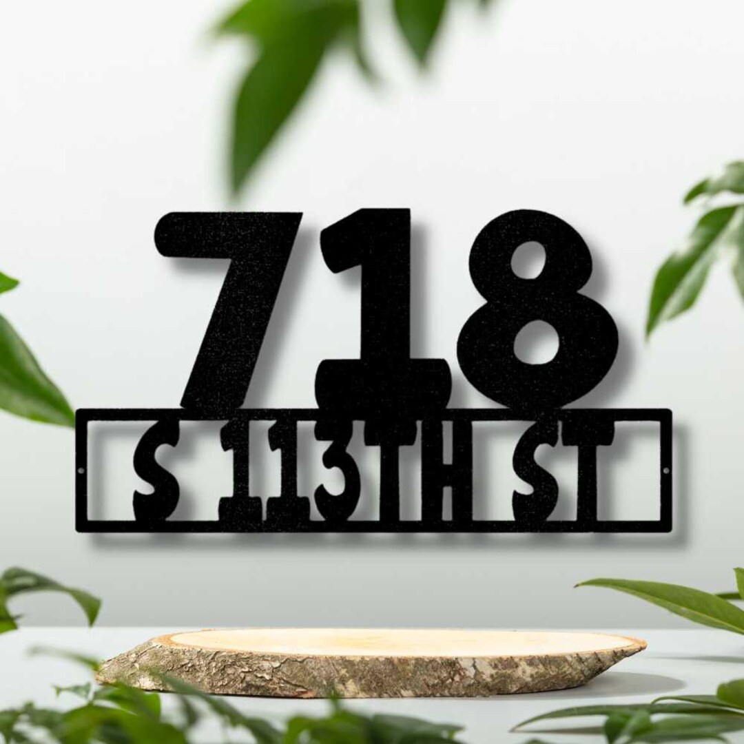Address Metal Sign, Outdoor Hangings, Street Address Decor ...