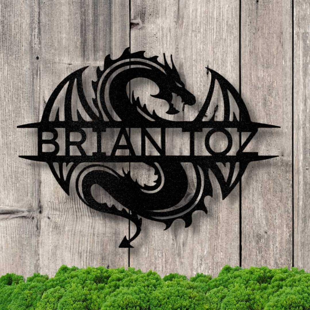 Personalized Celtic Dragon Monogram, Dragon Metal Sign, Hobbies Gift ...