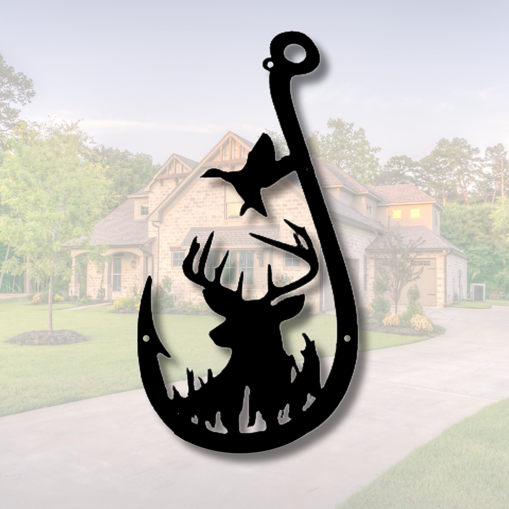 Custom Steel Hook Fishing Sign - Etsy