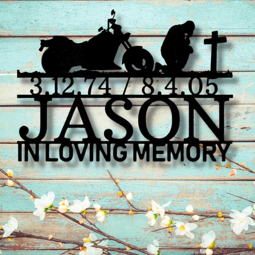 Personalized Ride in Peace Motorcycle Metal Sign, Bikers Memorial Metal ...