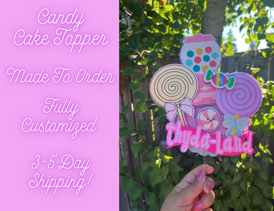 Candy Theme Cake Topper - Etsy