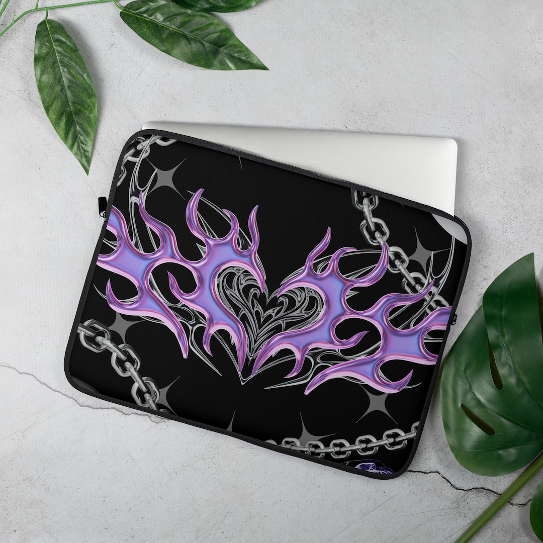 Cyber Grunge Y2K Laptop Sleeve, 2000s, Matrix Aesthetic, Mech, Chrome ...