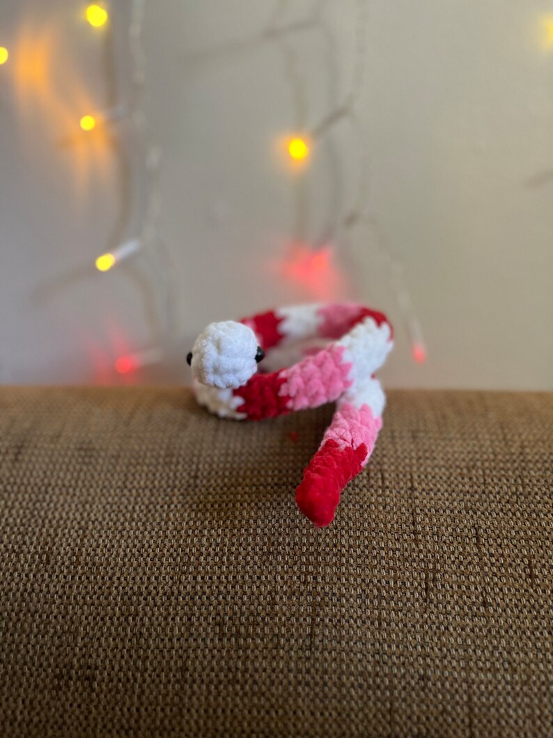 Crochet Valentine Snake Handmade Snake Plushie Valentines Day Present ...