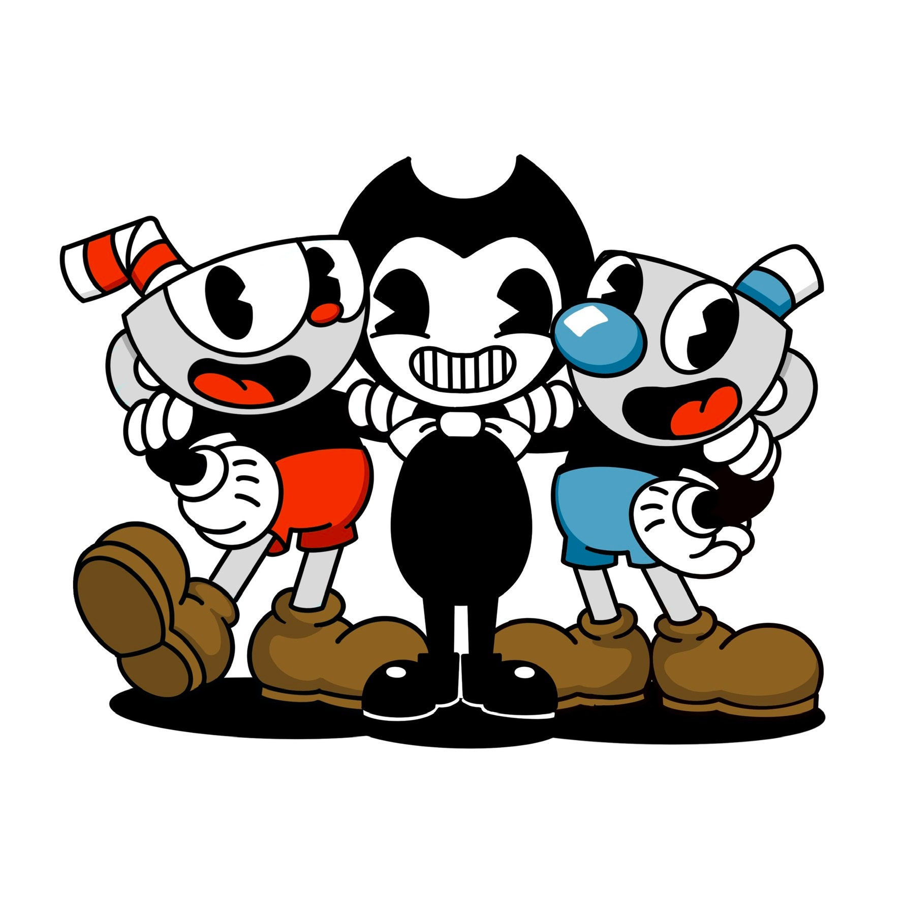 Cuphead Mugman & Bendy Fan Art Sticker - Etsy Australia