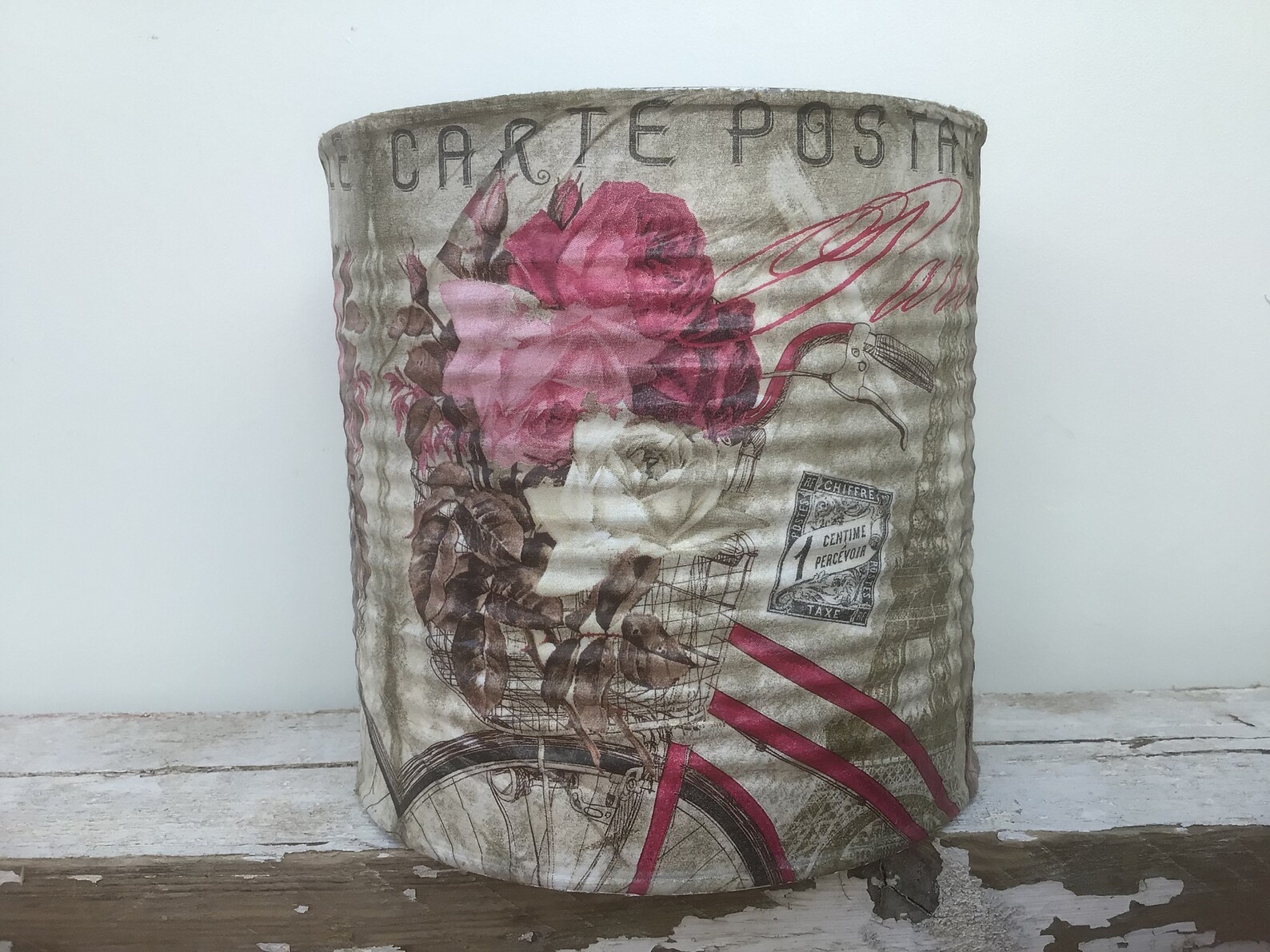Decoupaged Flower Tins 15cm X15 Cm Various Designs/ Handmade / - Etsy
