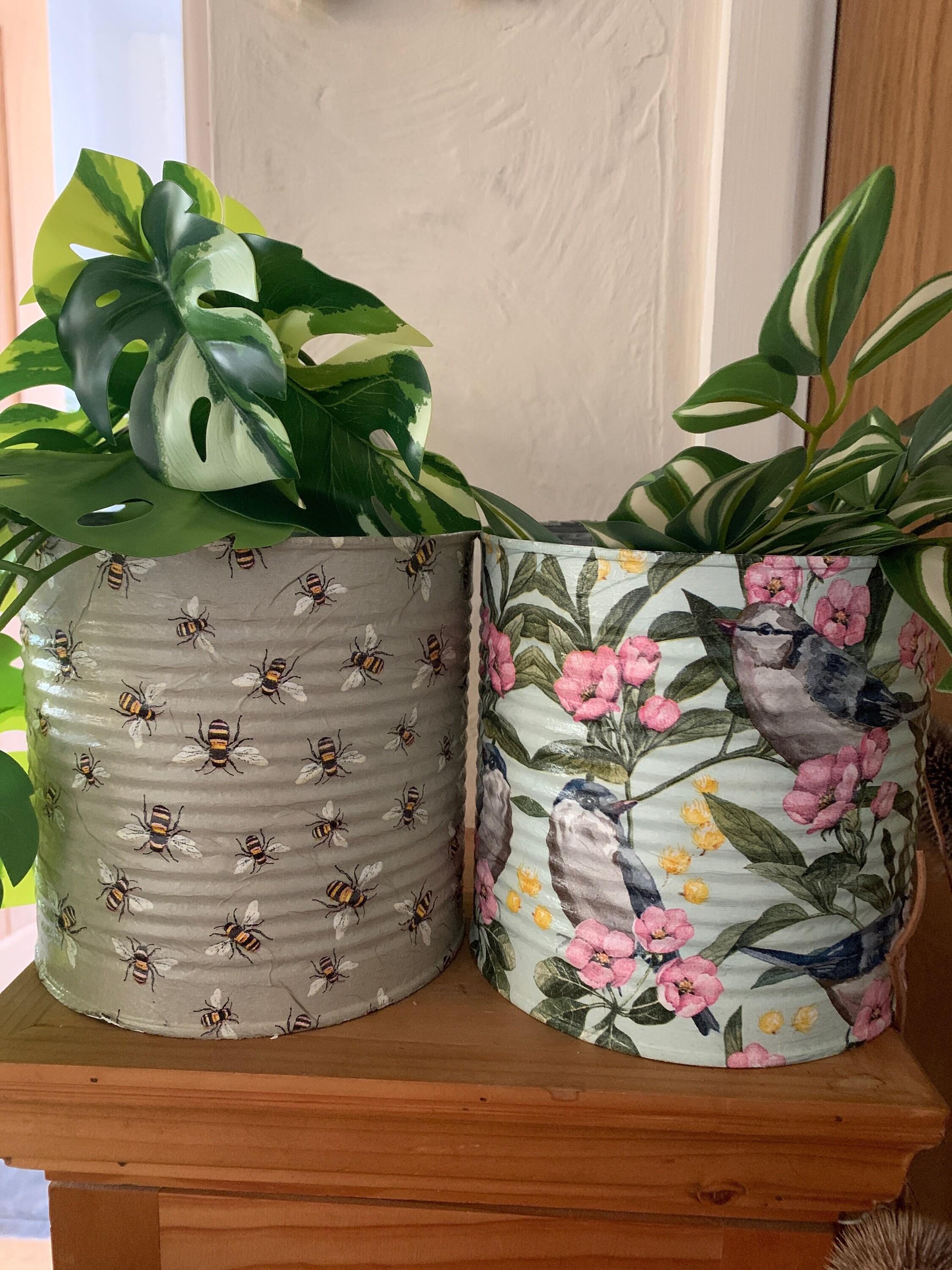 Decoupaged Flower Tins 15cm X15 Cm Various Designs/ Handmade / - Etsy UK