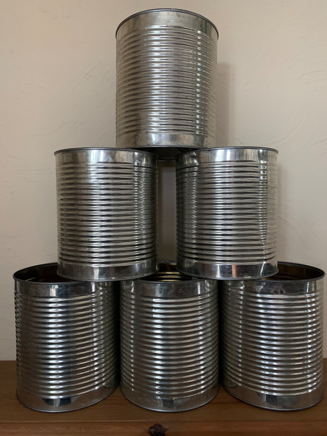 Tin Cans Ex Large Recycled/set of Six /tin Can Alley Games / Pot Plants ...