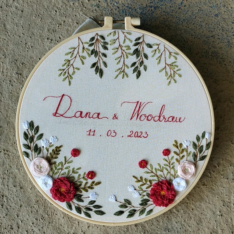 Wedding Embroidery Hoop - Etsy