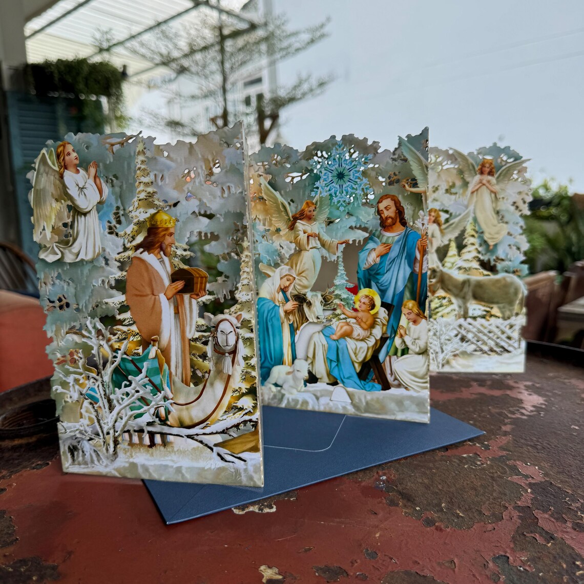 Handcrafted Nativity Scene Christmas Card: 3D Pop-up Design - Etsy