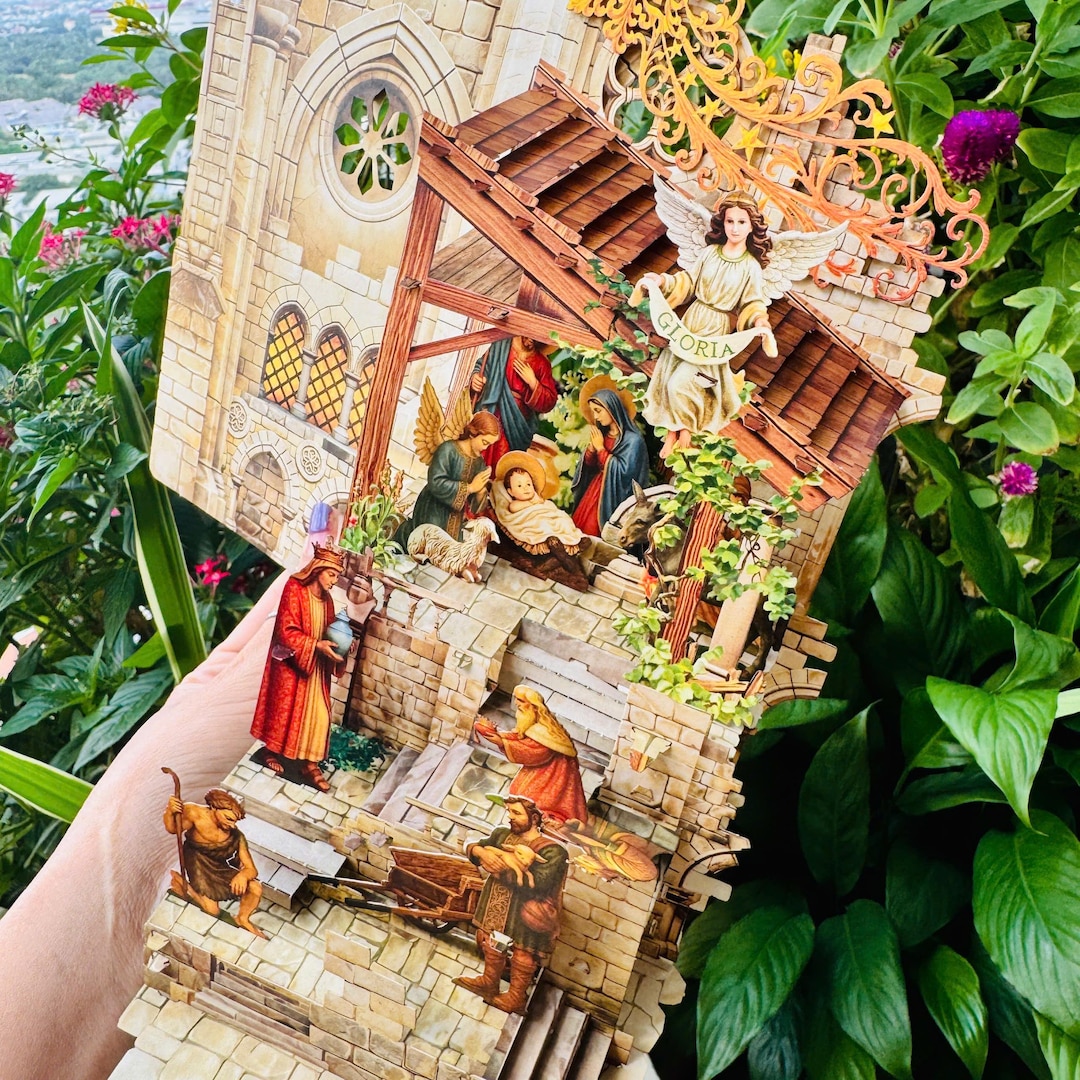 3D Pop-up Nativity Card: Laser-cut Christmas Manger Scene Keepsake ...