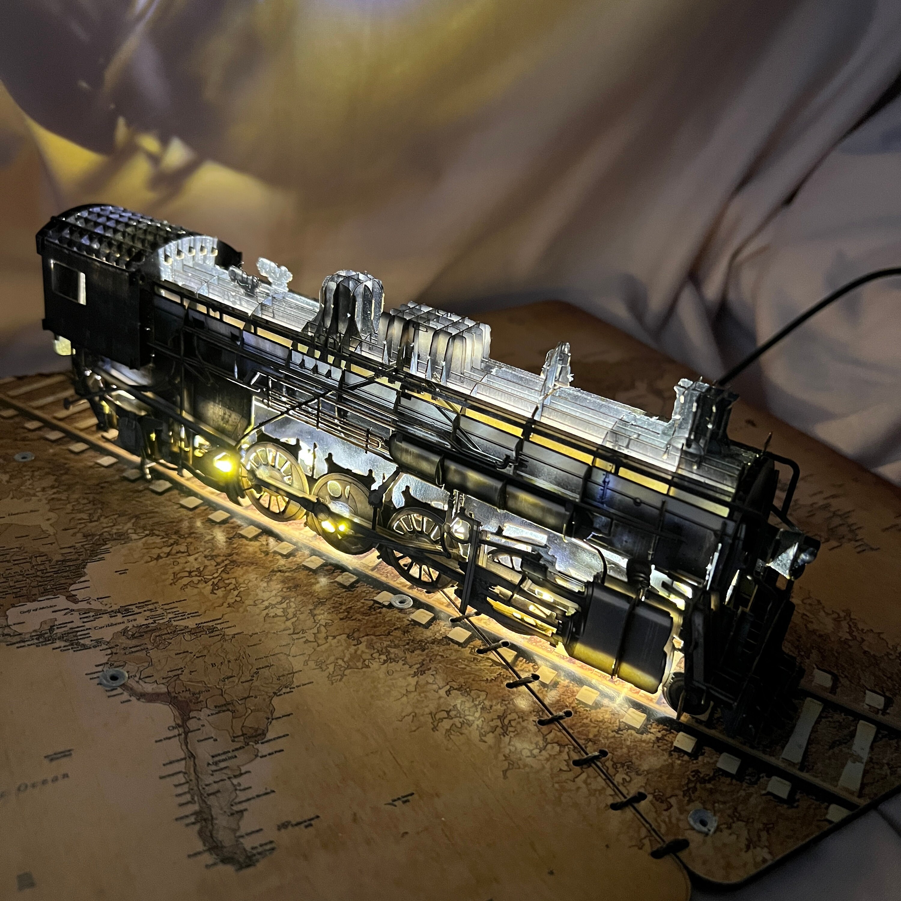 3D Steam Train Pop up Card With LED: Personalized Eco-friendly Greeting ...