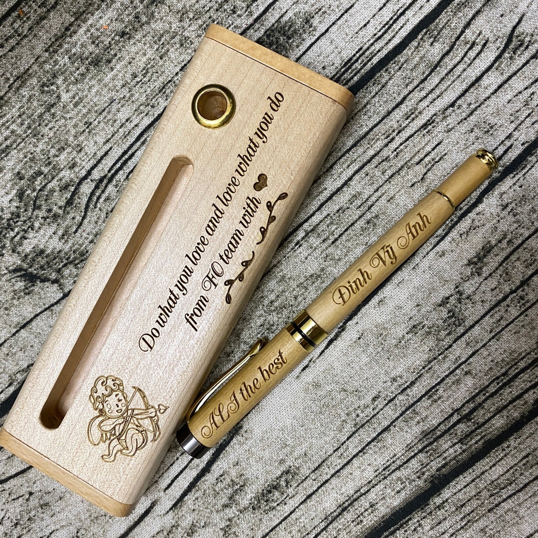 Engraved Pen Set With Box, Personalized Pen Maple, Engraved Parker Pen ...