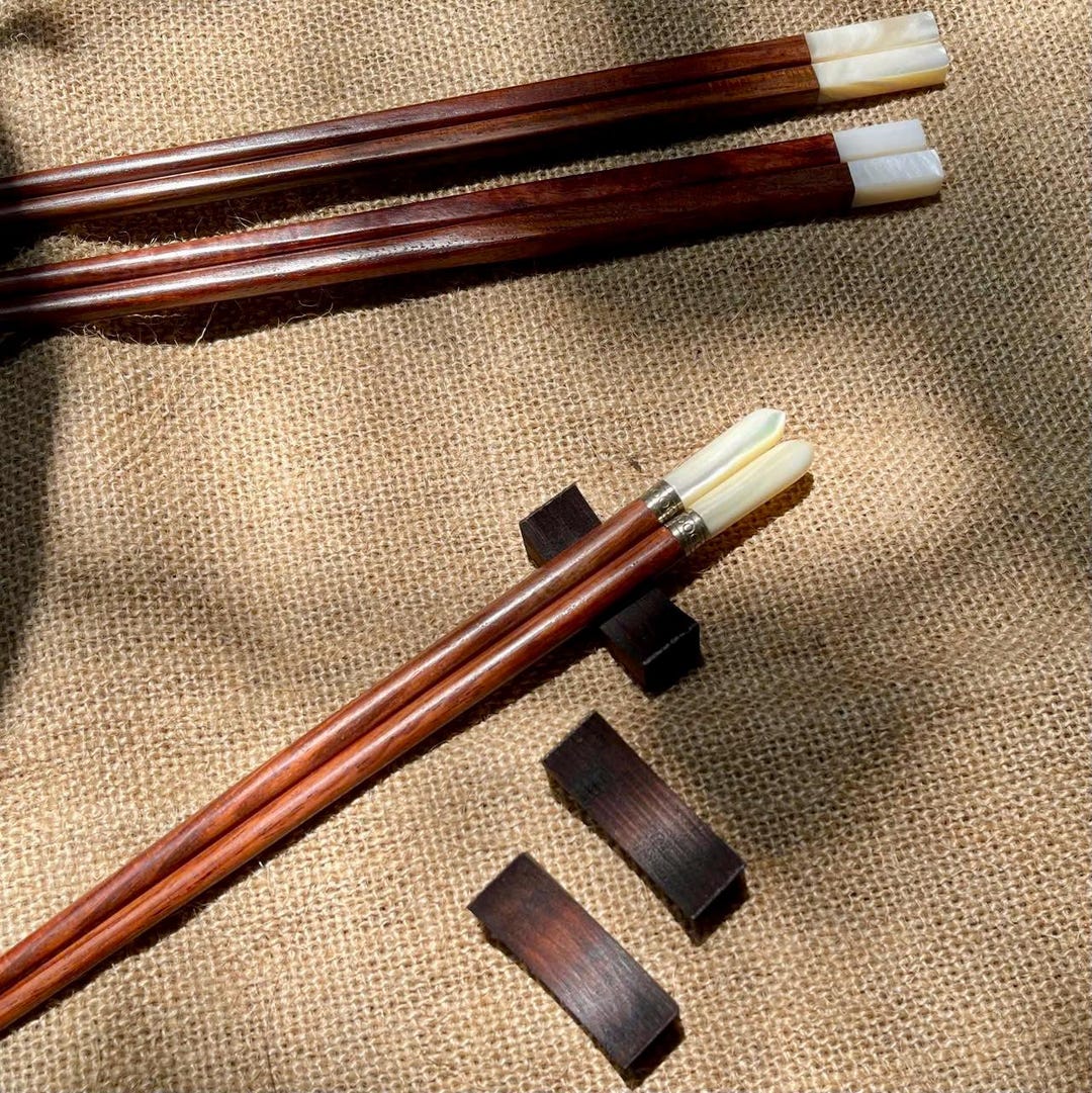 Engraved Chopsticks+rest+sleeve, Custom Chopsticks Seashell & Silver ...