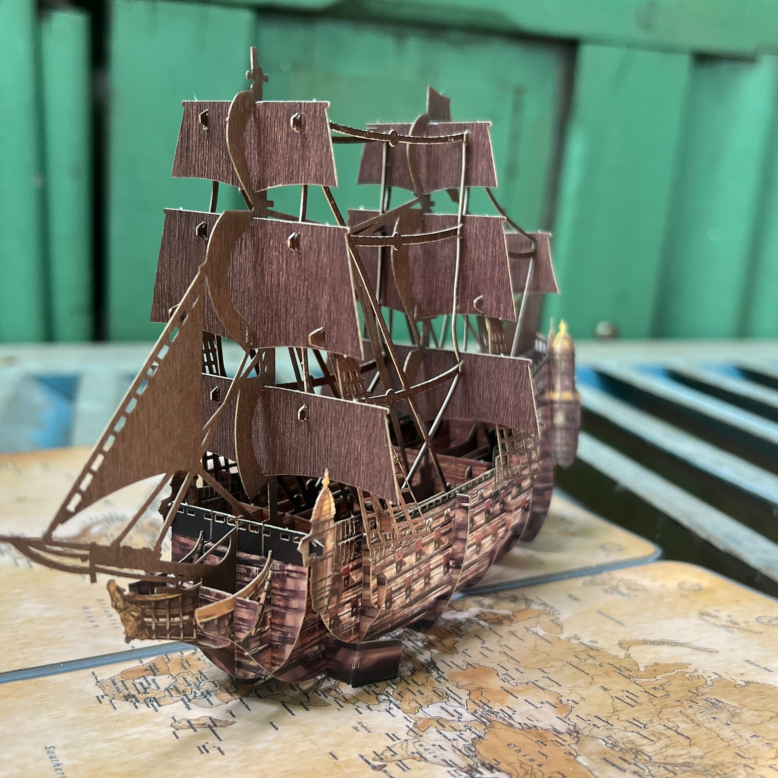 Personalized 3D Sailing Ship Pop up Card: Nautical Gift With Engraved ...