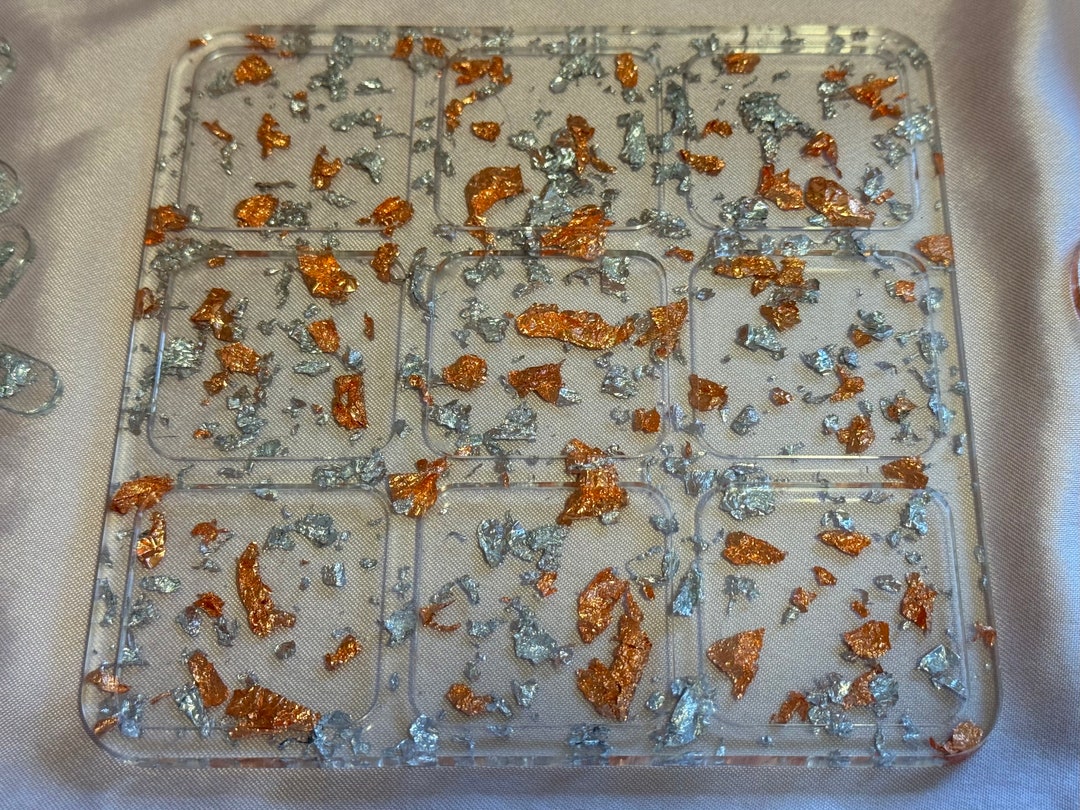 Rose Gold and Silver Flakes Tic Tac Toe Game - Etsy