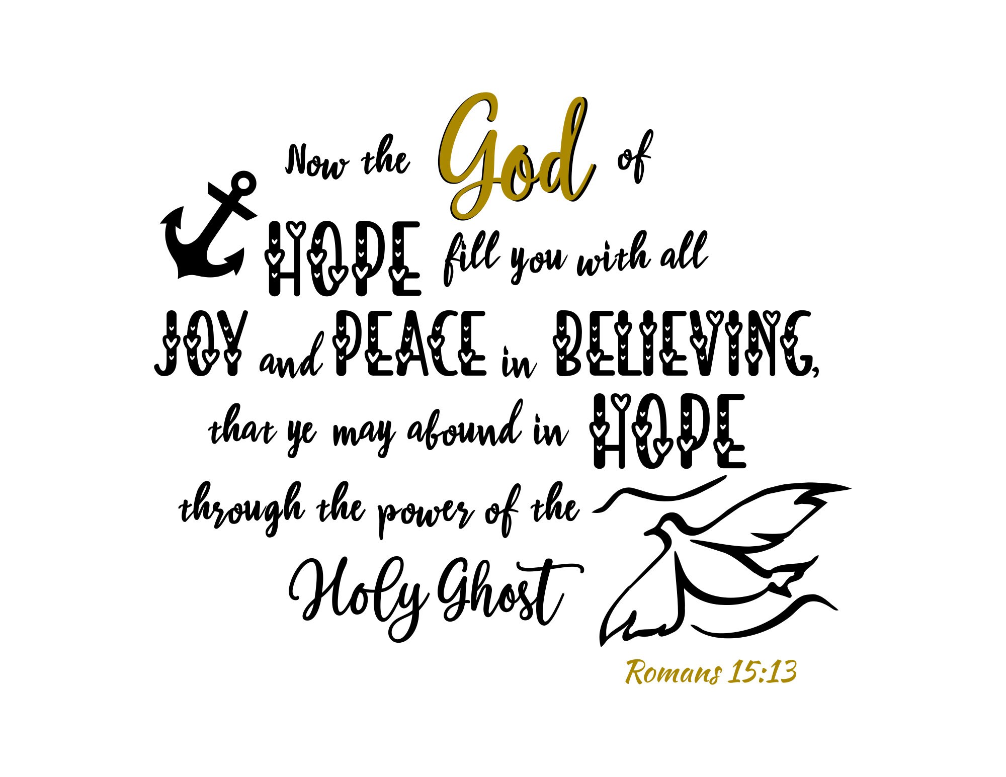 Hope| Romans 15:13| Wall Art| Christian | Cricut | SVG Cut File ...