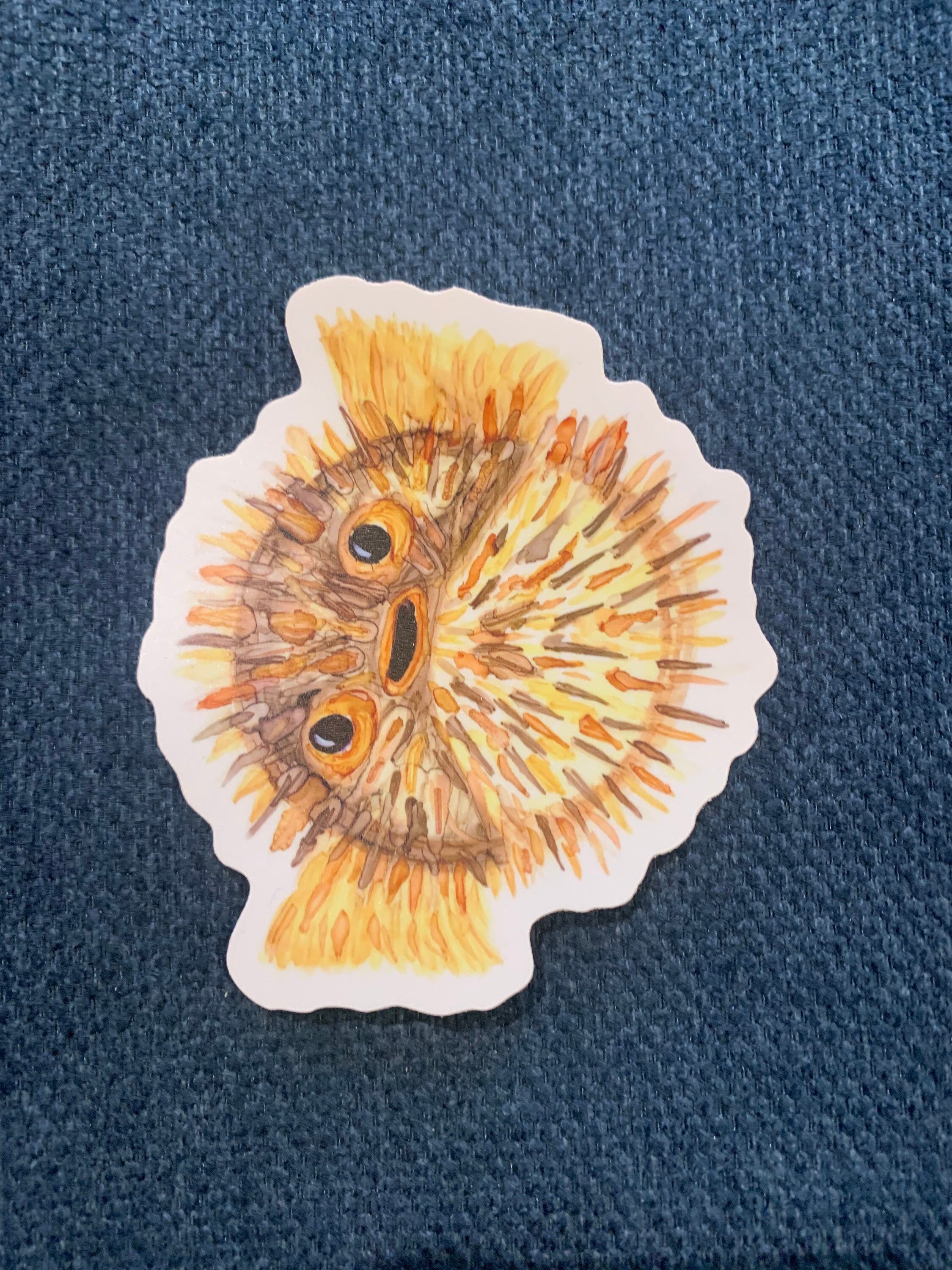 Large Puffer Fish Waterproof Sticker - Etsy