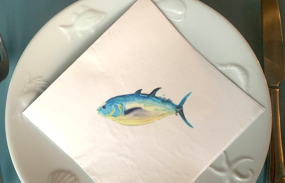 Yellow Fin Tuna Paper Napkins - Etsy