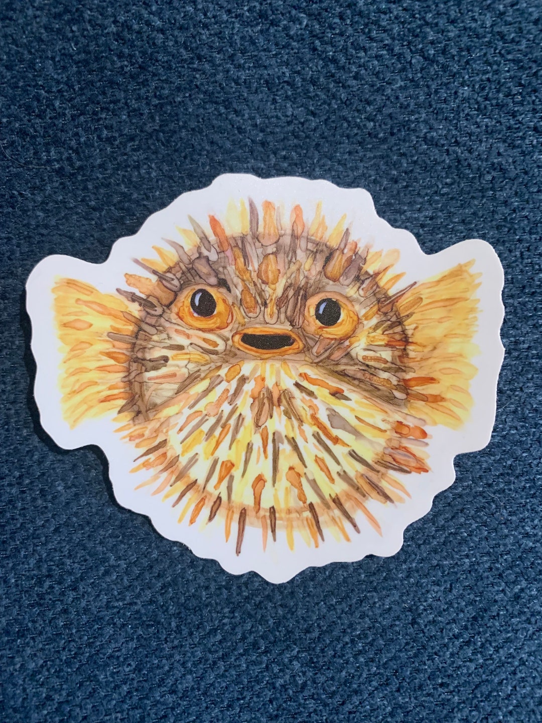 Large Puffer Fish Waterproof Sticker - Etsy