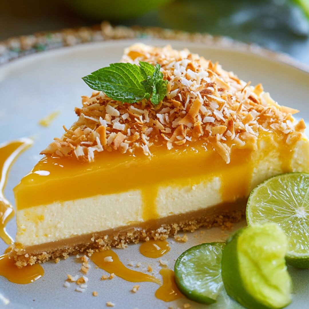 THE BEST Mango-lime Cheesecake Recipe PDF - Tropical Dessert With Toasted Coconut Caramel - Etsy