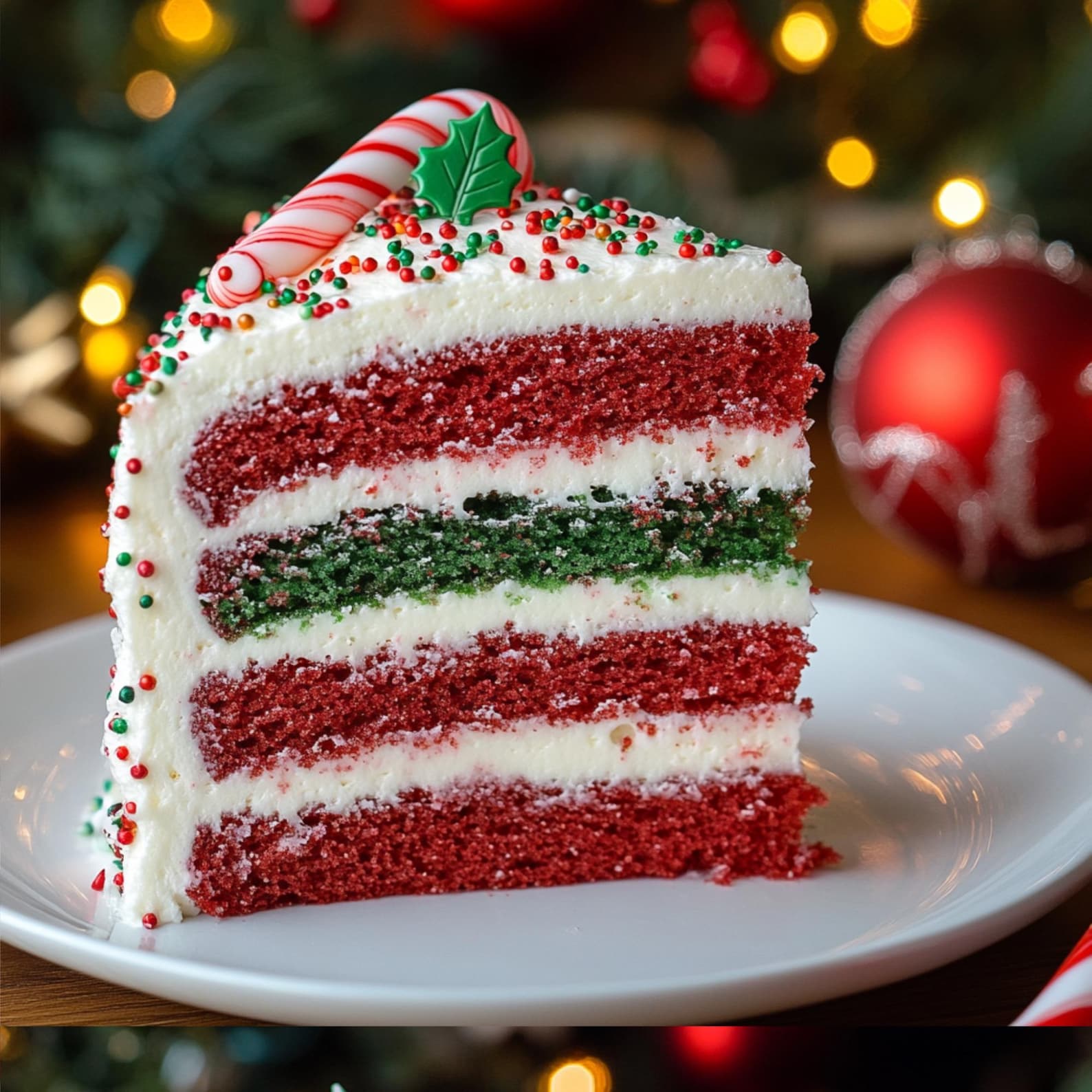 Festive Holiday Red & Green Layer Cake Recipe – Perfect for Christmas ...
