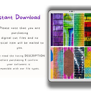Graffiti Brick Wall Colorful Background Digital Papers - Etsy