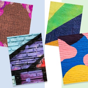 Graffiti Brick Wall Colorful Background Digital Papers - Etsy