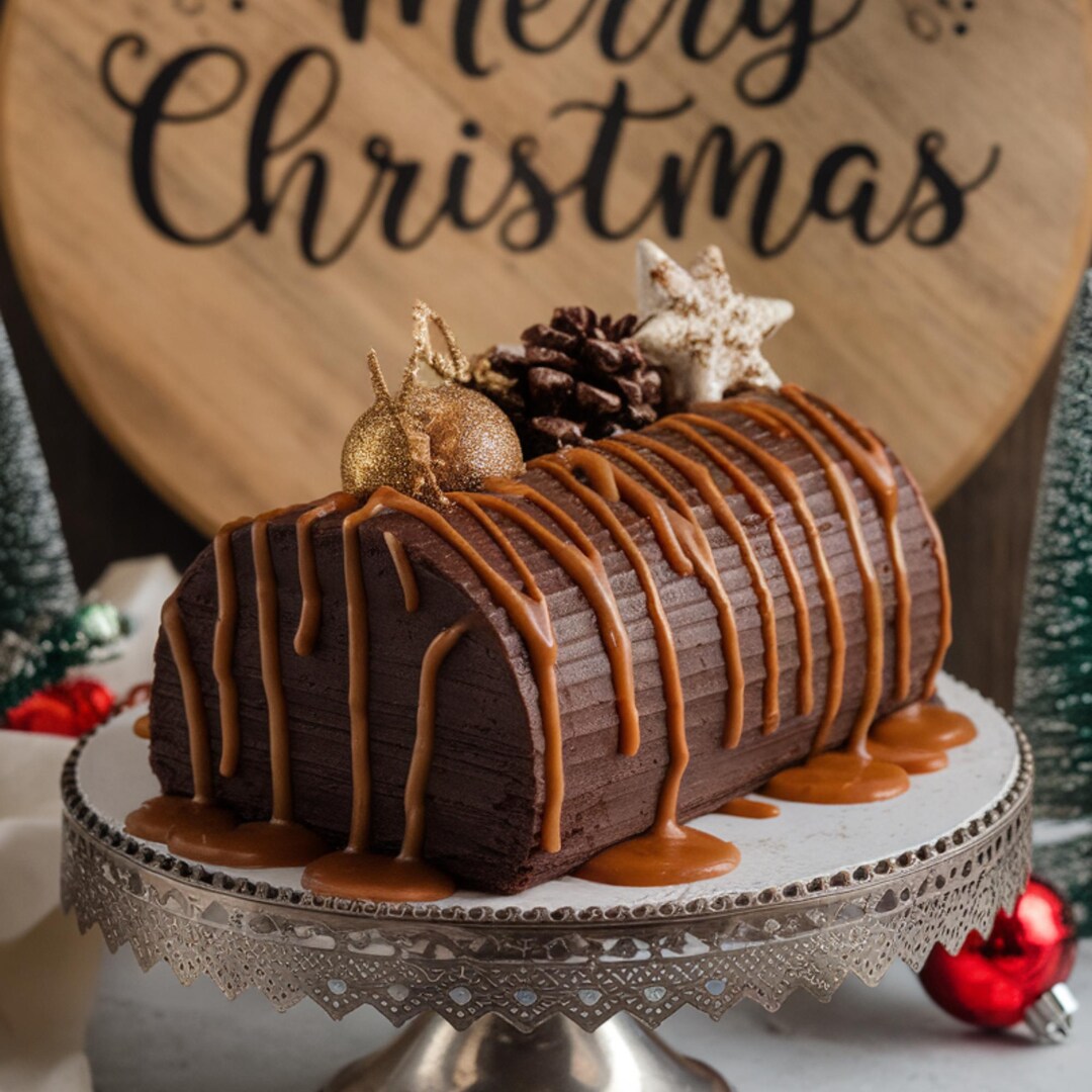 Caramel Drizzle Yule Log Recipe Digital Download Only - Etsy