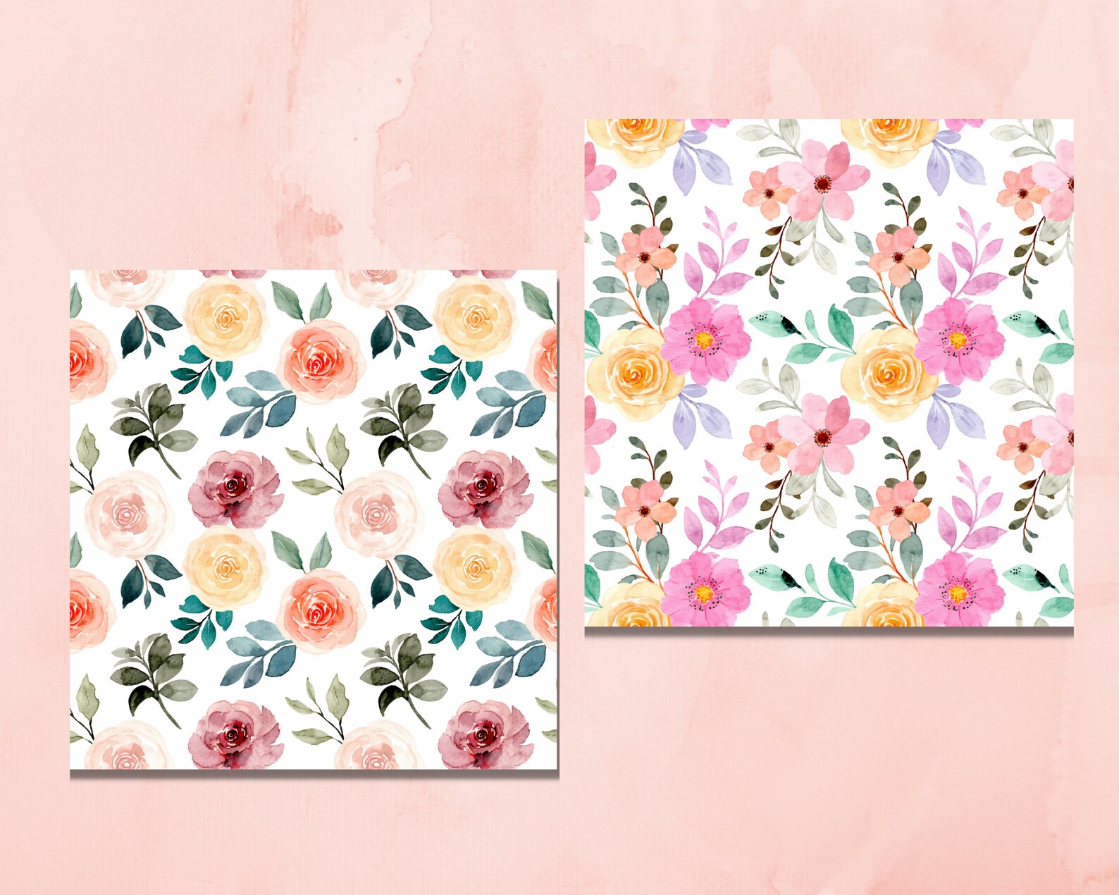 Blush Pink Purple Digital Paper Pack - Etsy