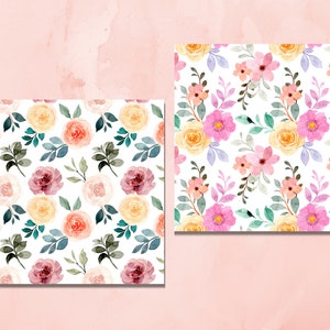 Blush Pink Purple Digital Paper Pack - Etsy