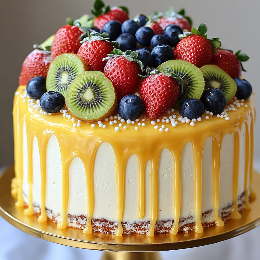 THE BEST Golden Bliss Drip Cake Recipe – Elegant Layer Cake With ...