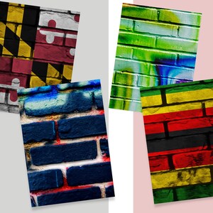 Graffiti Brick Wall Colorful Background Digital Papers - Etsy