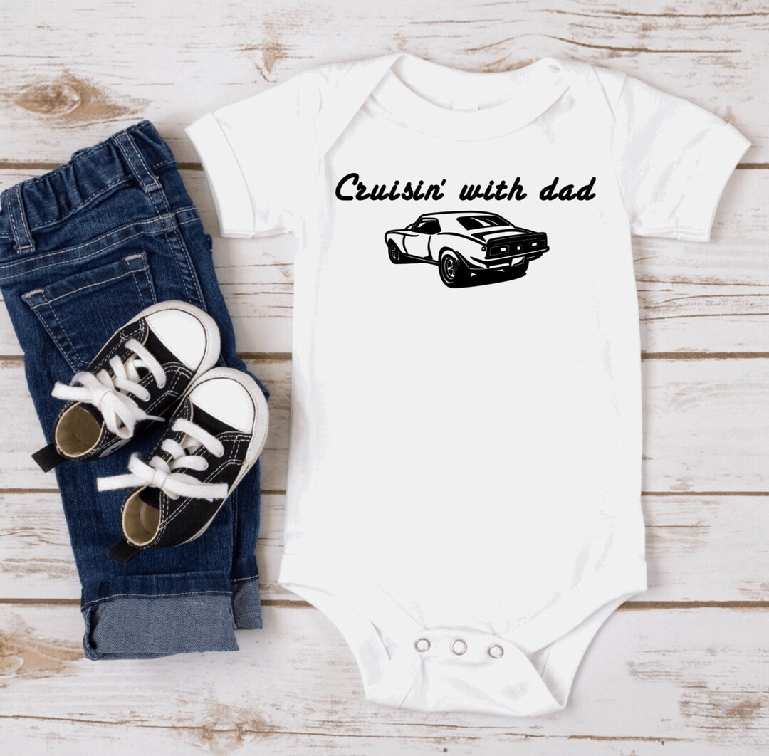 Classic Muscle Mustang Car Baby Boy Onesie®, Cruisin With Dad Babyboy ...