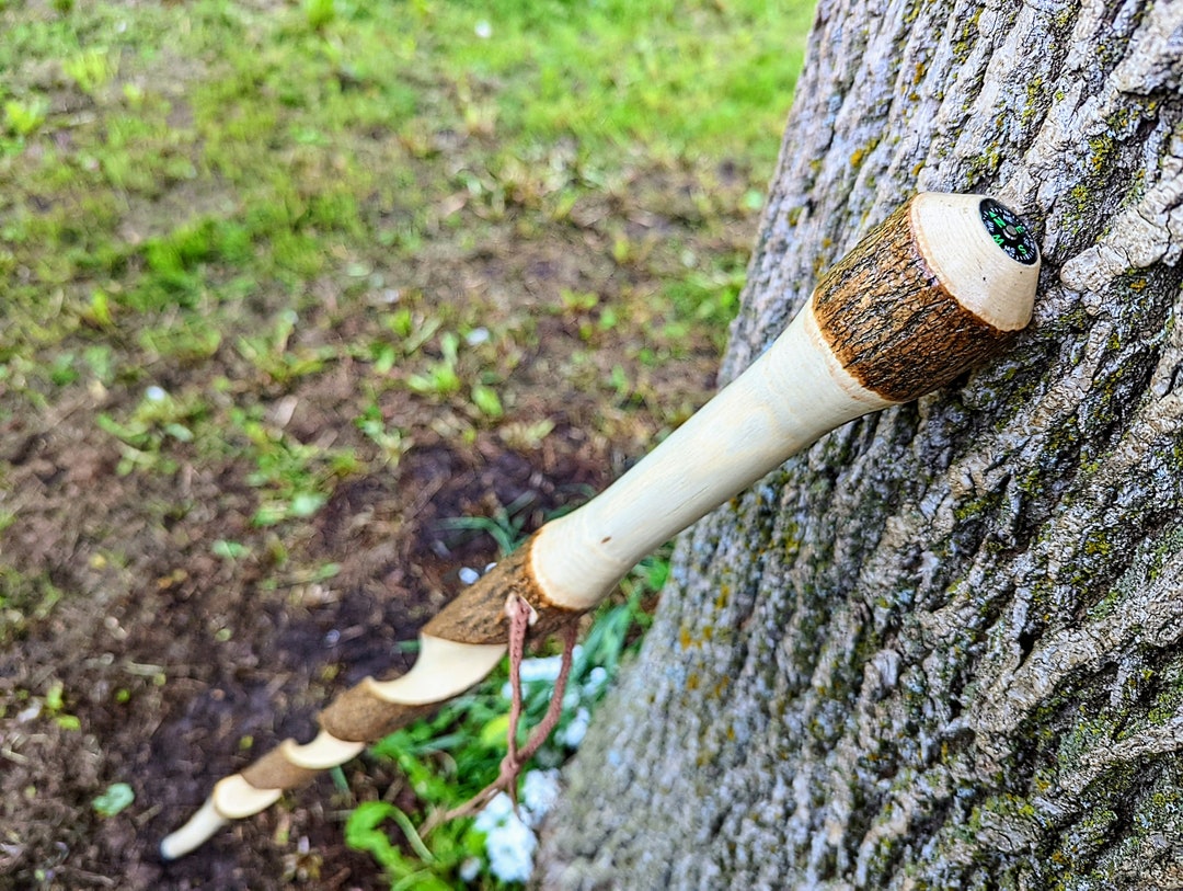 Ash Walking Stick Hand-carved From Natural Hardwood, Personalisable ...