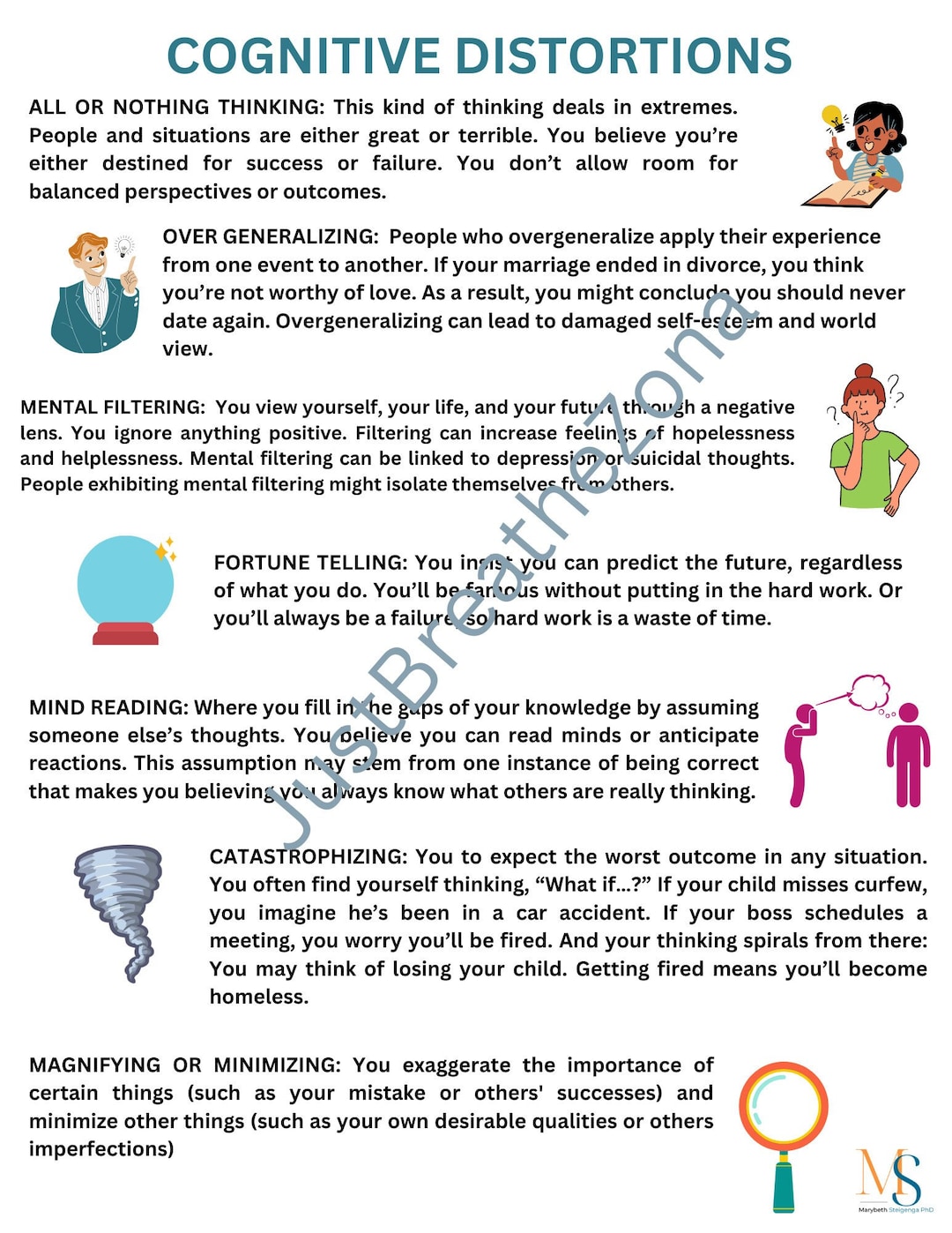 Cognitive Distortions Informational Handout - Etsy