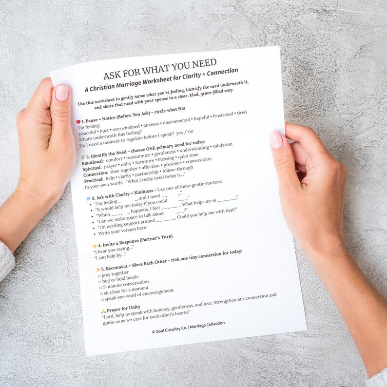 Christian Marriage Worksheet Bundle | Couples Communication ...