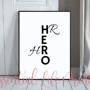 HR Office Decor, HR Gift, HR Wall Art, Human Resources Hero ...
