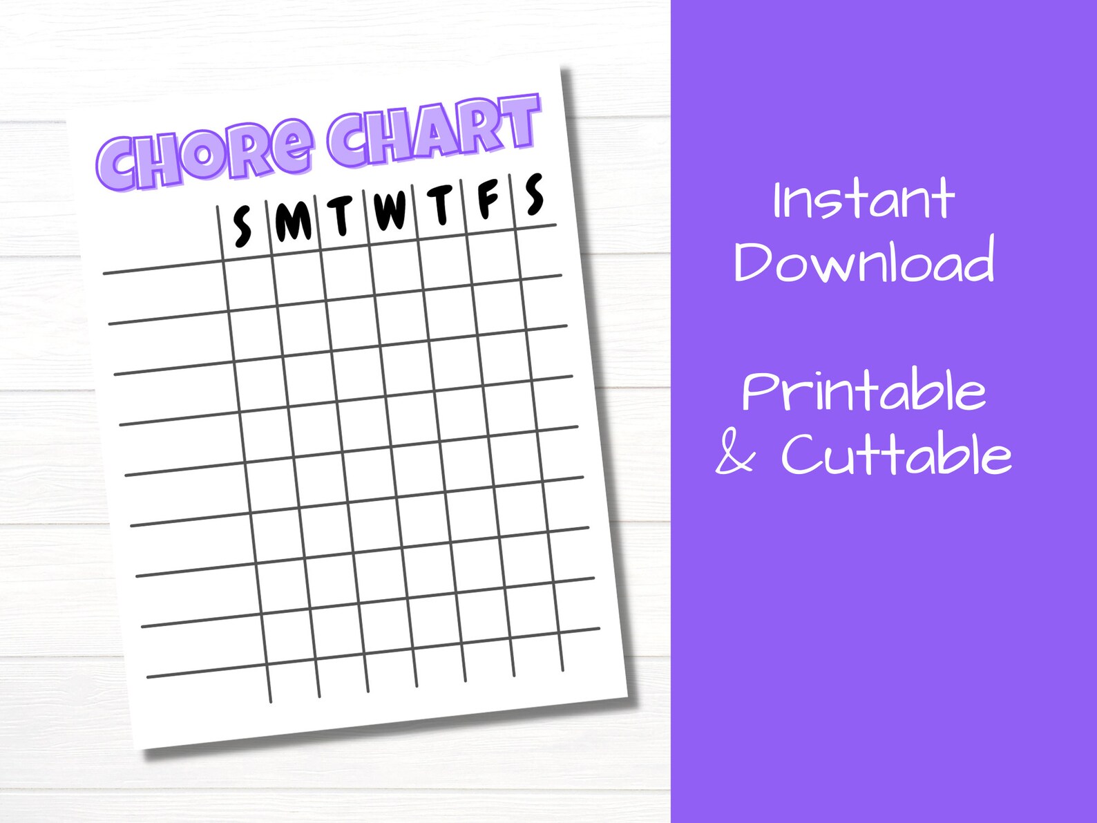 Chore Chart SVG PNG PDF Jpg Cut File, Printable Chore Chart ...