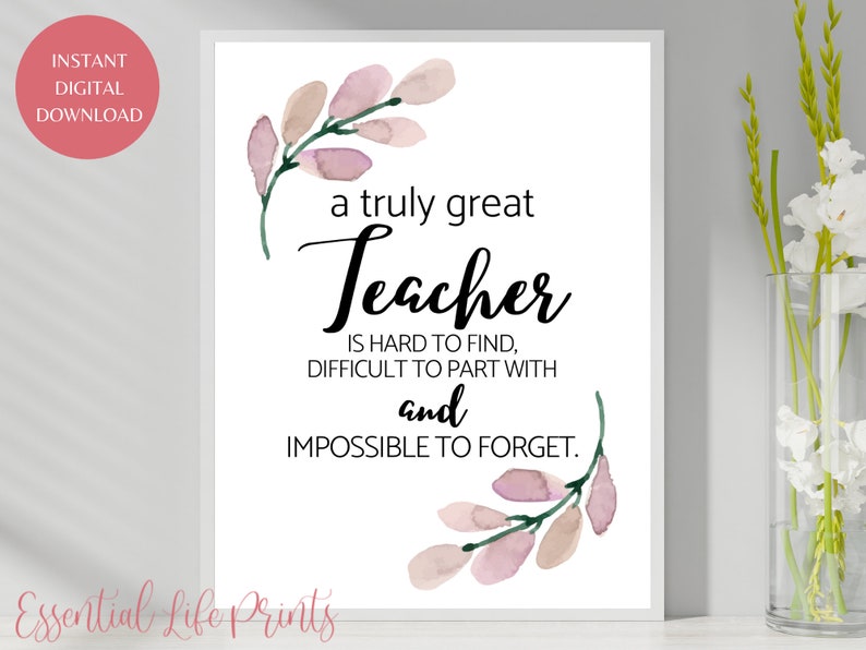 Teacher Gift, A Truly Great Teacher is Hard to Find, Office Decor ...