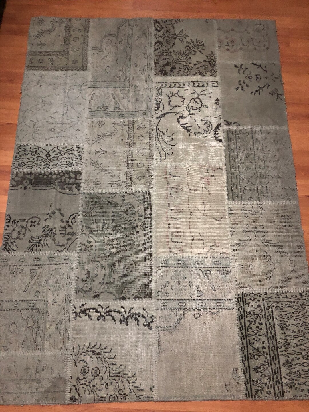 Vintage Patchwork Rug, Handmade Patchwork Rug, Beige Patchwork Rug, 5x7 ...